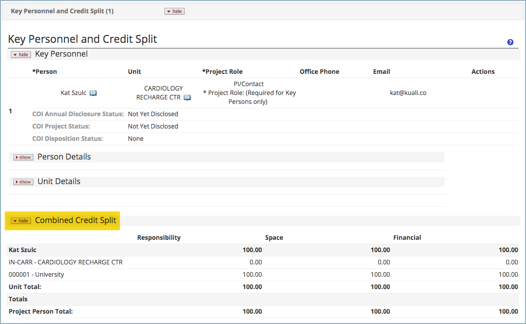 Parameters - award.creditsplit.enabled – Kuali Research