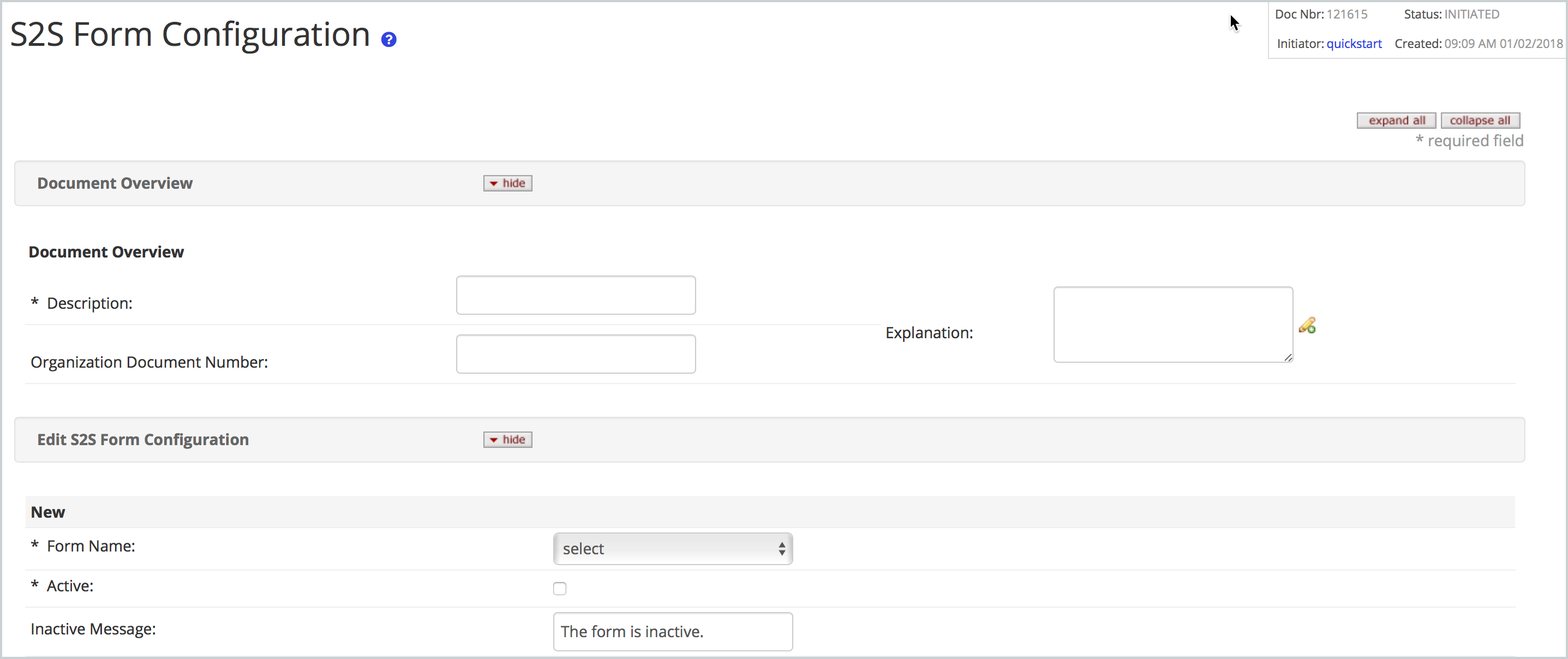 Maintenance - S2S Form Configuration table – Kuali Research