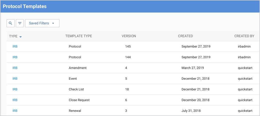 Protocols - Templates – Kuali Research