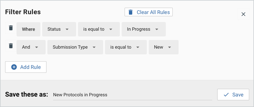 Protocols - Advanced Filter and Search – Kuali Research